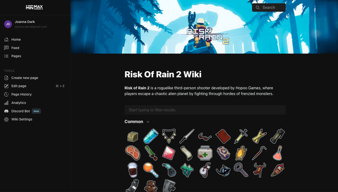 MinMax - Build a delightful wiki for your video game. | MinMax